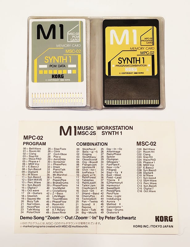 Korg M1 MPC/MSC-02 Synth2 PCM and preset card | Reverb UK