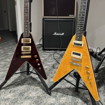 Custom Flying V 2024 - Black Cherry and Amber | Reverb