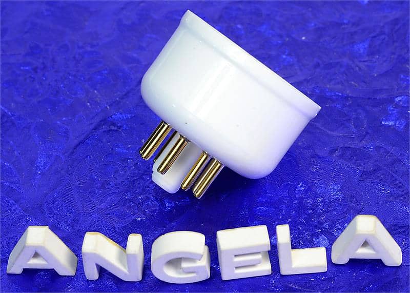 8 Pin Large White Ceramic & Gold Tube Socket Base For KT66, | Reverb