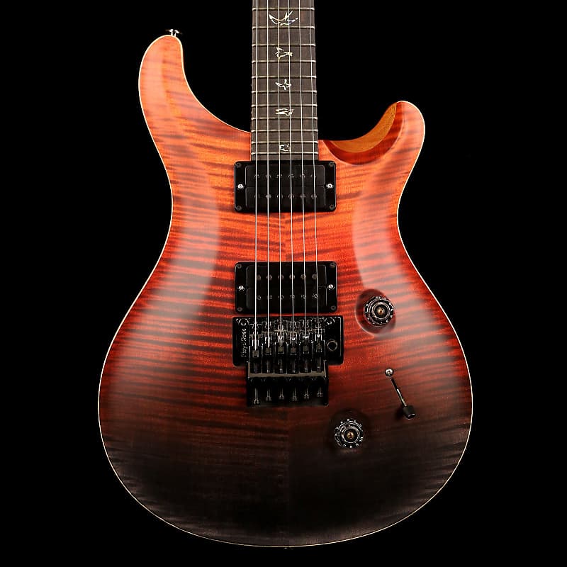 PRS Custom 24 Floyd Wood Library Fire Red to Grey Black Satin | Reverb
