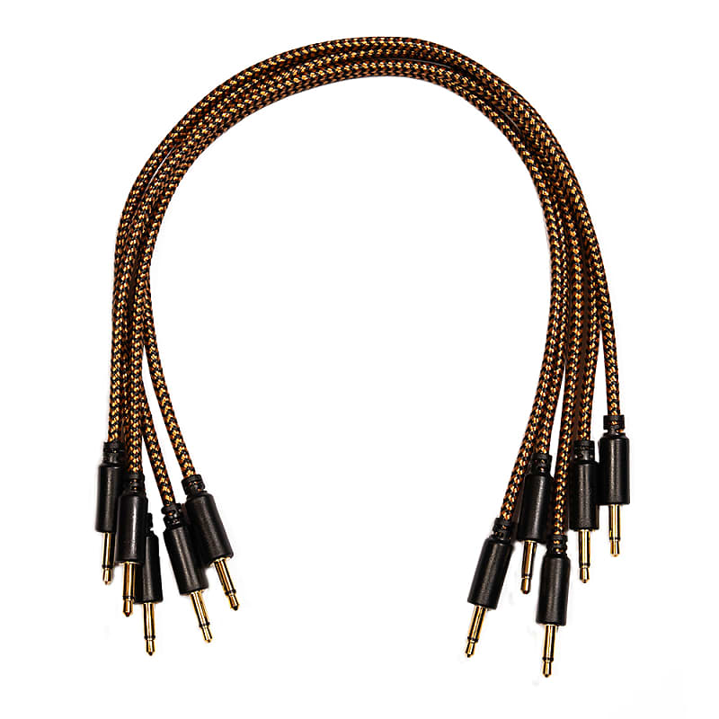 30cm (5 cables)- Eurorack Braided Patch Cables with Gold | Reverb