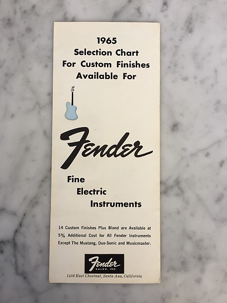 1965 Fender Color Chart Case Candy Stratocaster Telecaster | Reverb UK