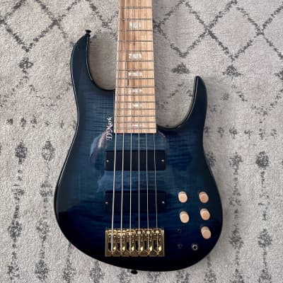 D'Mark Alpha 6 Strings Burl Buckey Red Electric Bass Guitar | Reverb