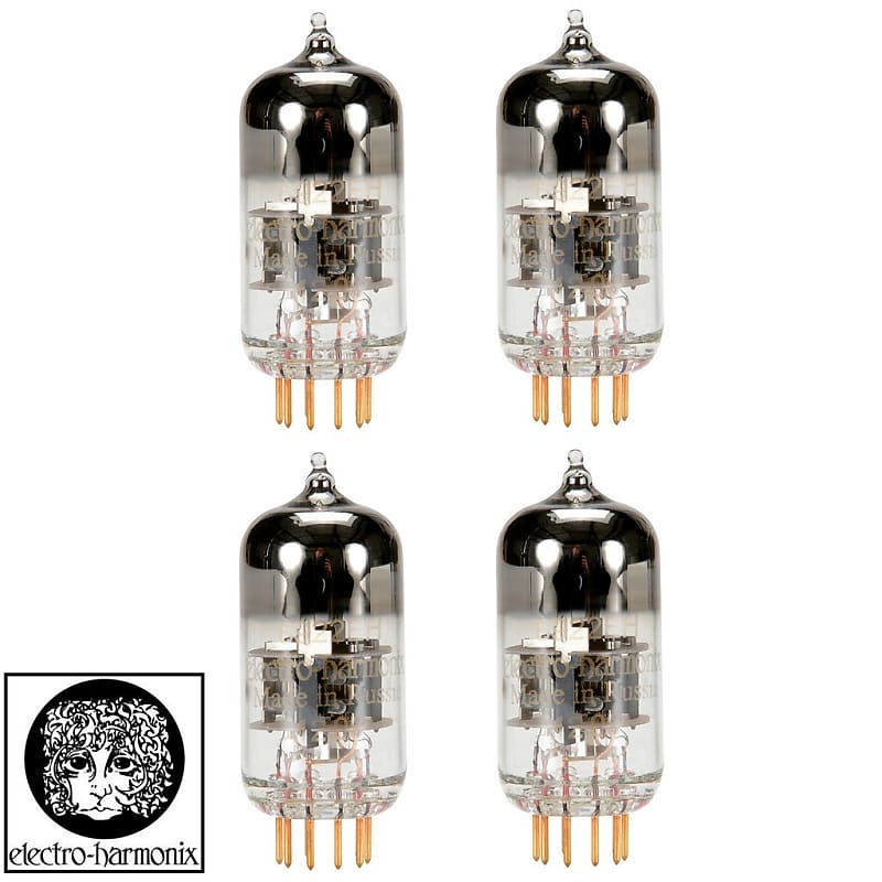 New Matched Quad (4) Electro-Harmonix 6922 / E88CC GOLD PINS | Reverb
