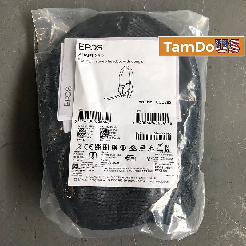 EPOS Adapt 260 Stereo Bluetooth Headset Wireless + USB | Reverb