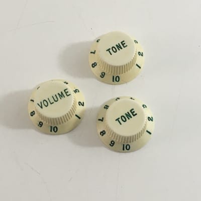 Fender Pure Vintage Reissue Strat Knobs Parchment Aged White | Reverb