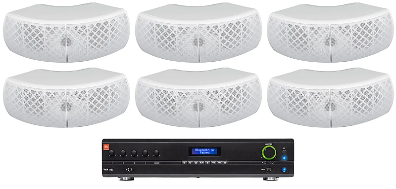 JBL VMA1120 Commercial 70v Amplifier+(6) White Dual 4" | Reverb