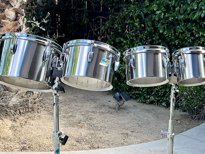 Ludwig 6"-14" Set of Stainless Steel Concert Toms with Stands | Reverb