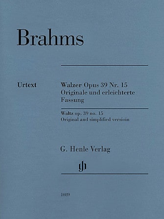 Brahms Waltz Op 39 #15 - Original and Simplified Version Book | Reverb