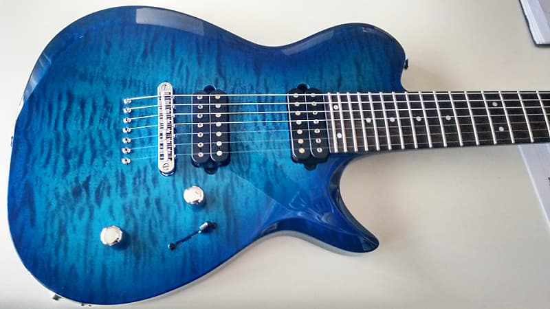 Kiesel SCB7M 2016 (approx.) - aqua burst w/ flame maple top | Reverb