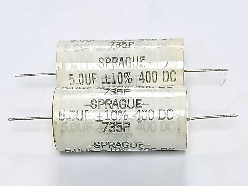 Matched pair SPRAGUE 735P 5uF 400V metallized polypropylene | Reverb
