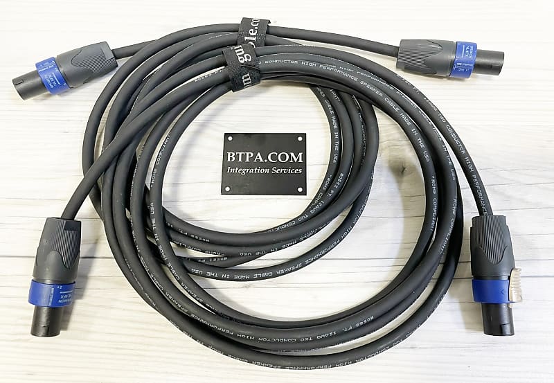 Best-Tronics Pro Audio Pair of 12AWG SpeakON Speaker Cable - | Reverb