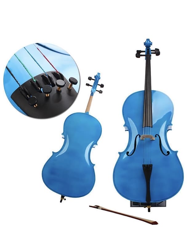 Cello 4/4 Basswood Acoustic Blue | Reverb