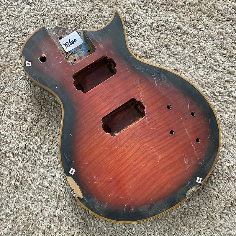 Red Burst LP Les Paul Style Guitar Basswood Body with Tiger | Reverb