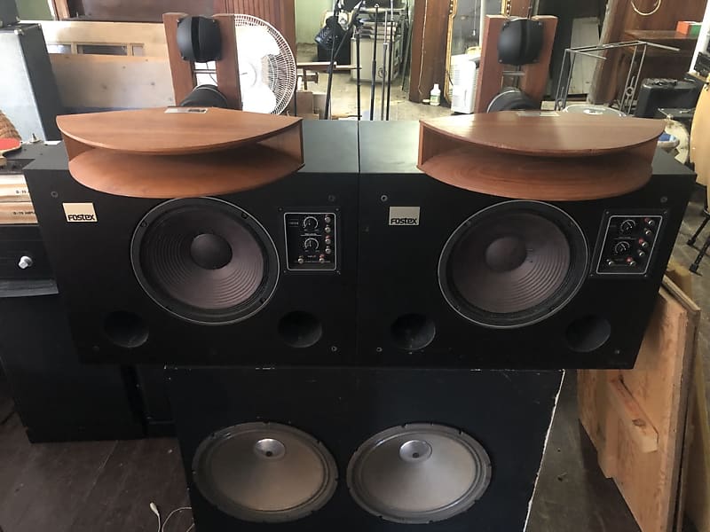 Fostex LS-2 Studio Monitors with custom dual 15" bass cabinet | Reverb