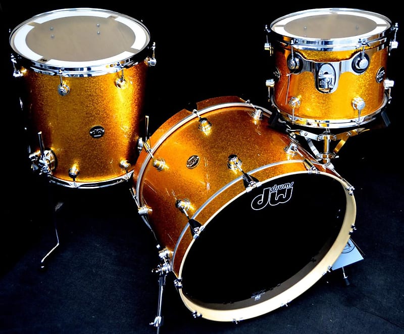 DW 22/13/16" Performance Series Drum Set - Gold Sparkle | Reverb