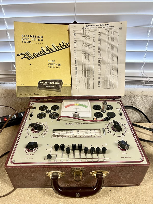 Heathkit TC-2 Vintage Tube Checker/Tester w/ Manual in Maroon | Reverb