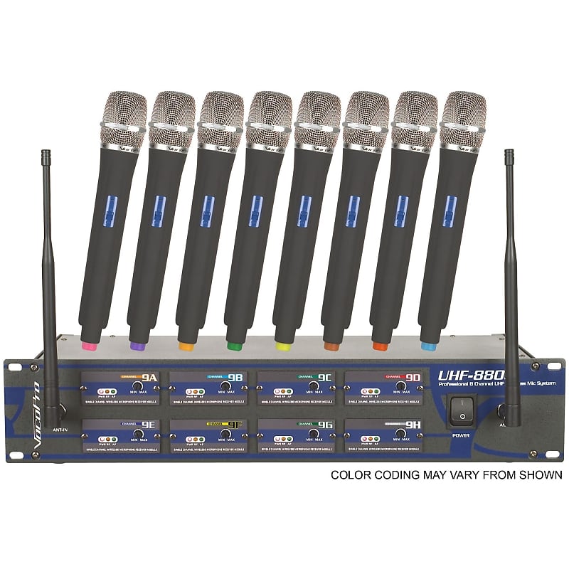 VocoPro UHF-8800 Pack 8-Channel Wireless Microphone System, | Reverb