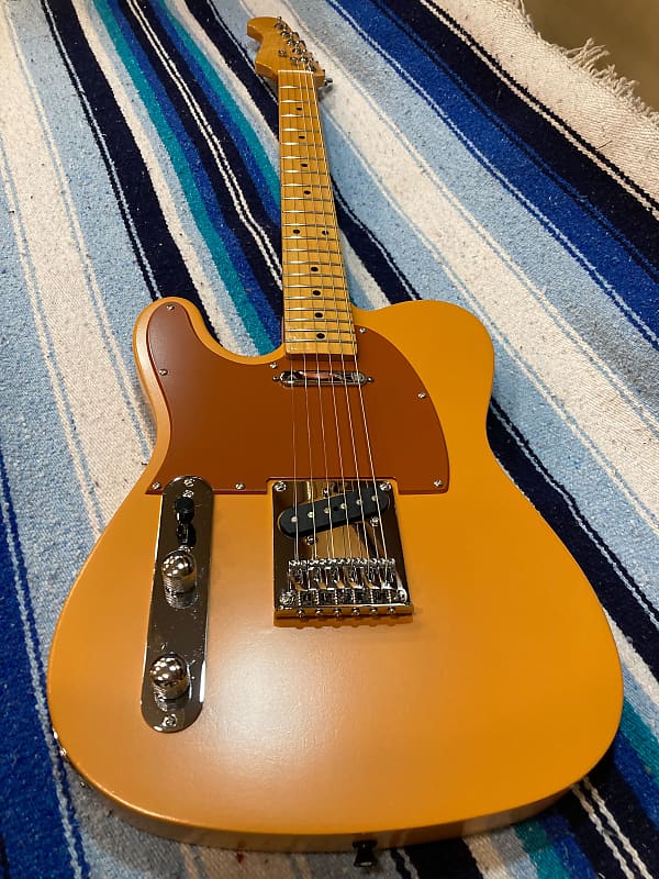Custom SX Telecaster Amber Satin Left Handed Refinished | Reverb