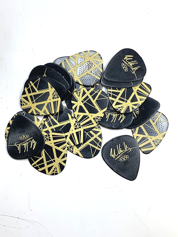 Eddie Van Halen Guitar Picks EVH Black Yellow Stripes Max | Reverb