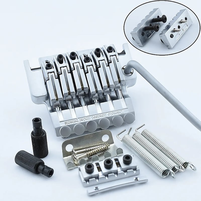 Guitar Chrome Double Locking Bridge System Set | Reverb