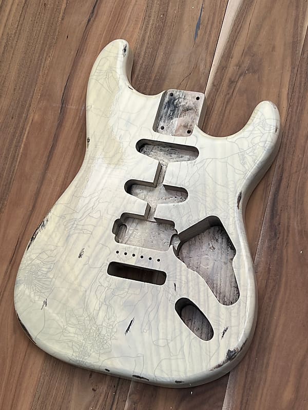TrueTone Strat Relic Stratocaster HSS Body, Aged Nitro Dirty | Reverb