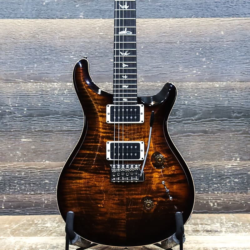 PRS Custom 24 Pattern Thin Figured Maple Top Black Gold | Reverb UK