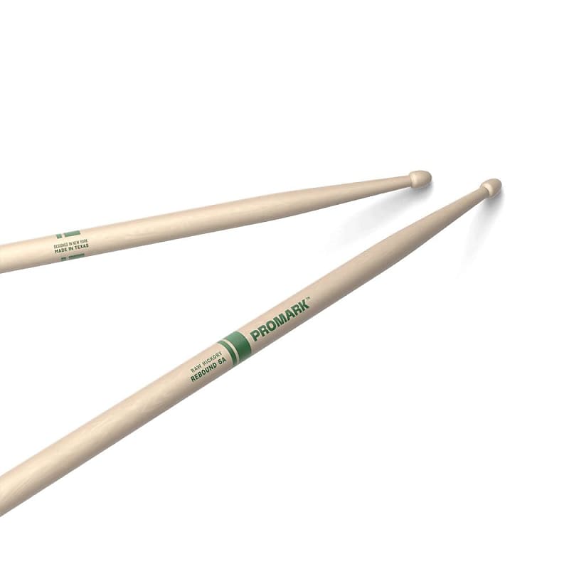 Promark Rebound 5A Raw Hickory Acorn Tip Drum Stick | Reverb