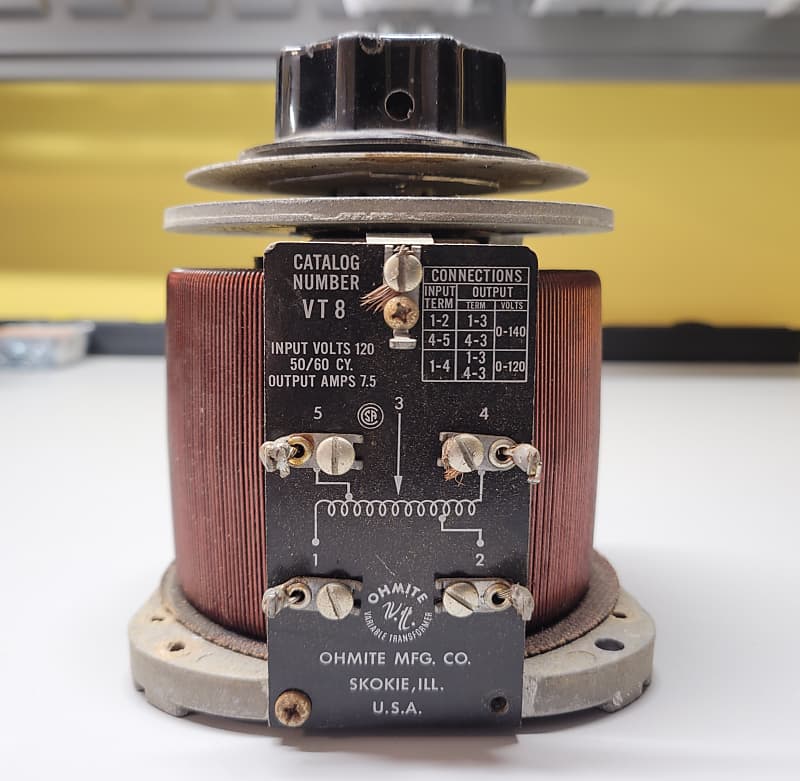 Ohmite VT8 Variable Transformer (Variac) 1950s | Reverb
