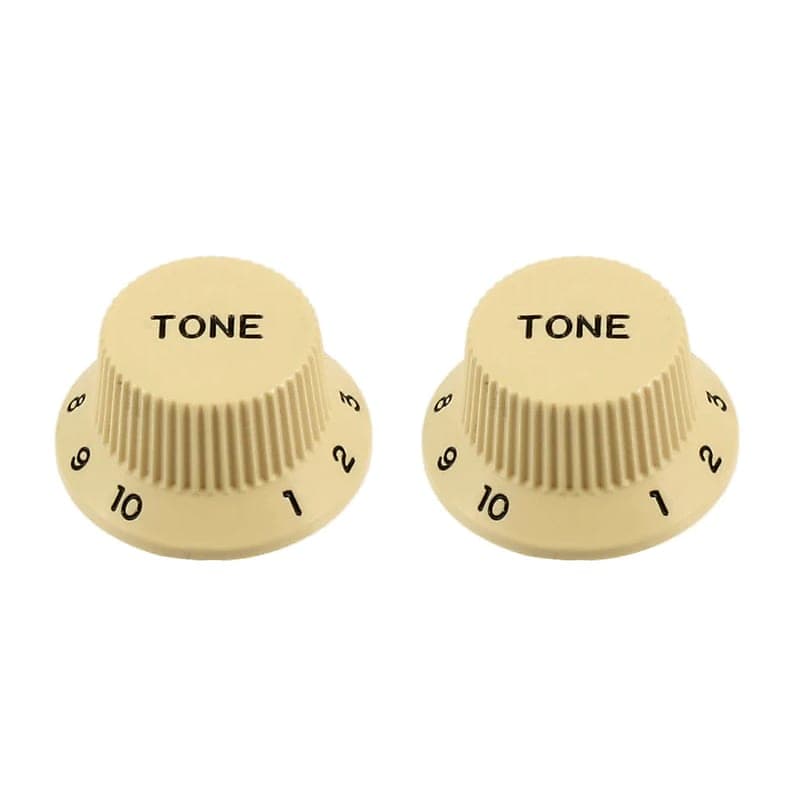 Allparts Tone Knobs Cream for Strat fits US Split Shaft Pots | Reverb