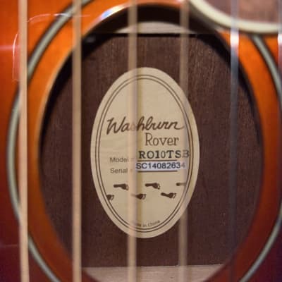 Washburn Rover RO10 Travel Acoustic Guitar (Sunburst) | Reverb