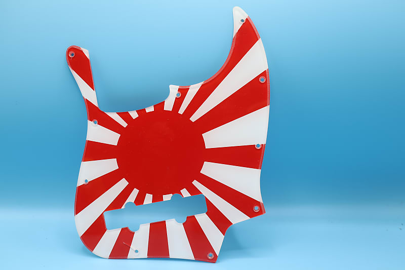 5-String Fender Jazz Bass Pickguard Japanese Flag Rising Sun | Reverb