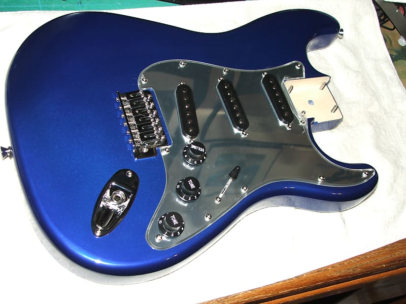 Metallic Blue strat style body...Wilkinson big block trem | Reverb