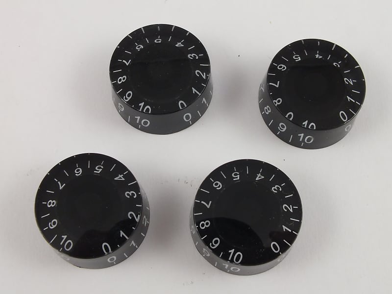 4 Black Speed Dial Knobs for Epiphone Les Paul, SG style | Reverb