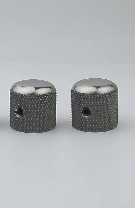 2 Piece Titanium Materiel Guitar and Bass Knurled Knobs | Reverb