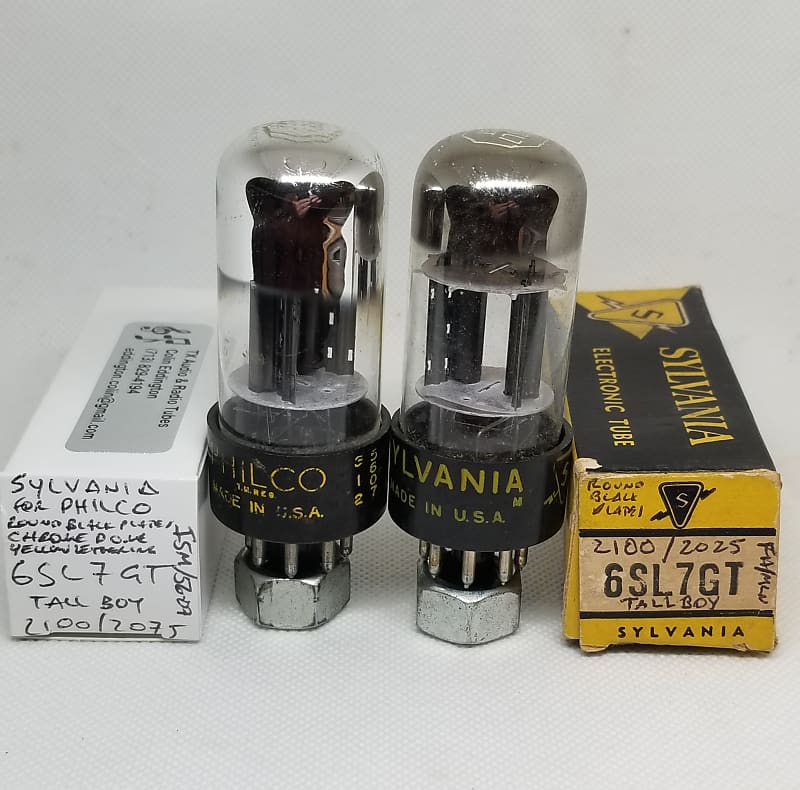 Sylvania 6SL7GT Tall Boy, Very Well Matched (3.5%) Pair | Reverb UK