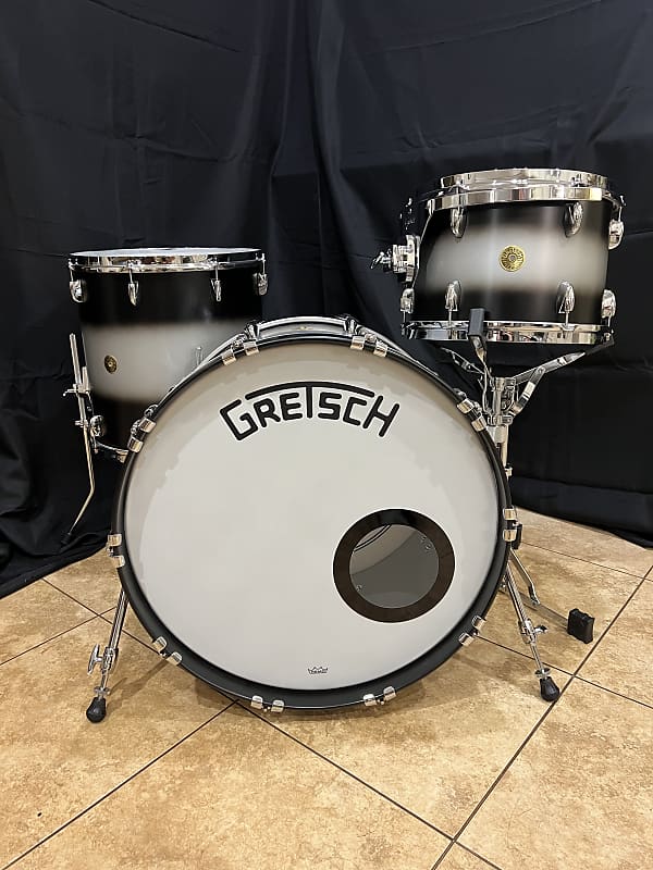 Gretsch Broadkaster Drums Black & Silver Duco 22,13,16 | Reverb