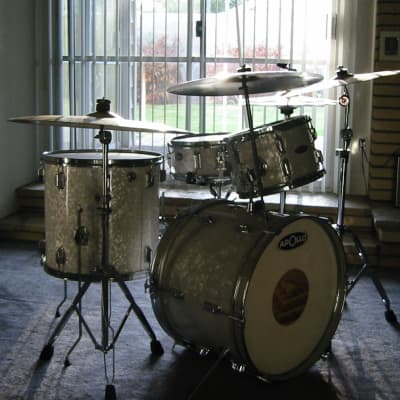 Apollo 3 Piece Drum Set Late 70's - Antique White Pearl w/ | Reverb