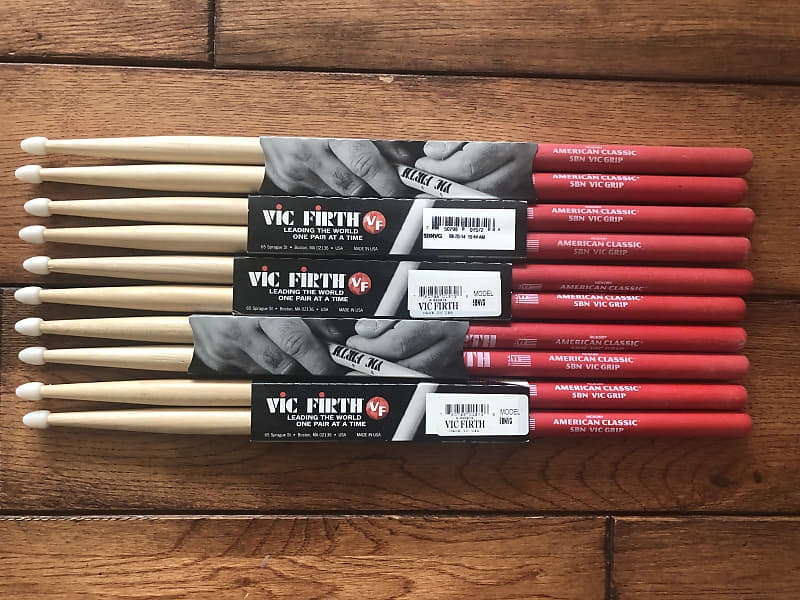5 Pairs Vic Firth Vic Grip - 5BN Vic Grip Natural | Reverb