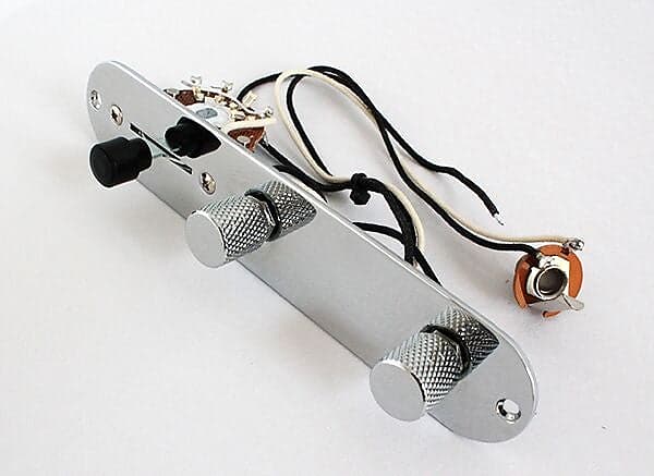 Tele Prewired Control Plate Chrome,US style Level | Reverb