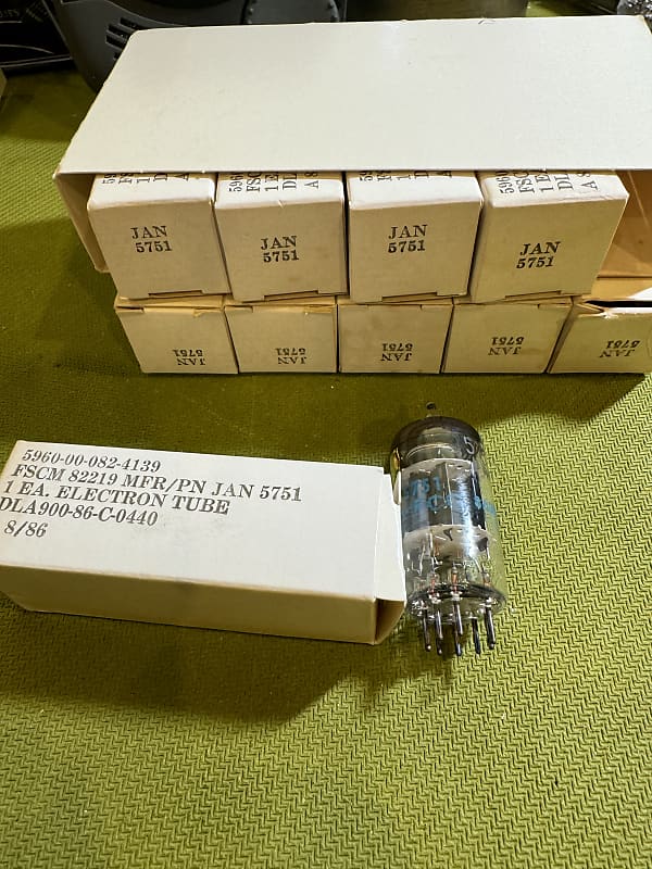 Phillips ECG JAN 5751 8/86 - Blue print on clear glass | Reverb