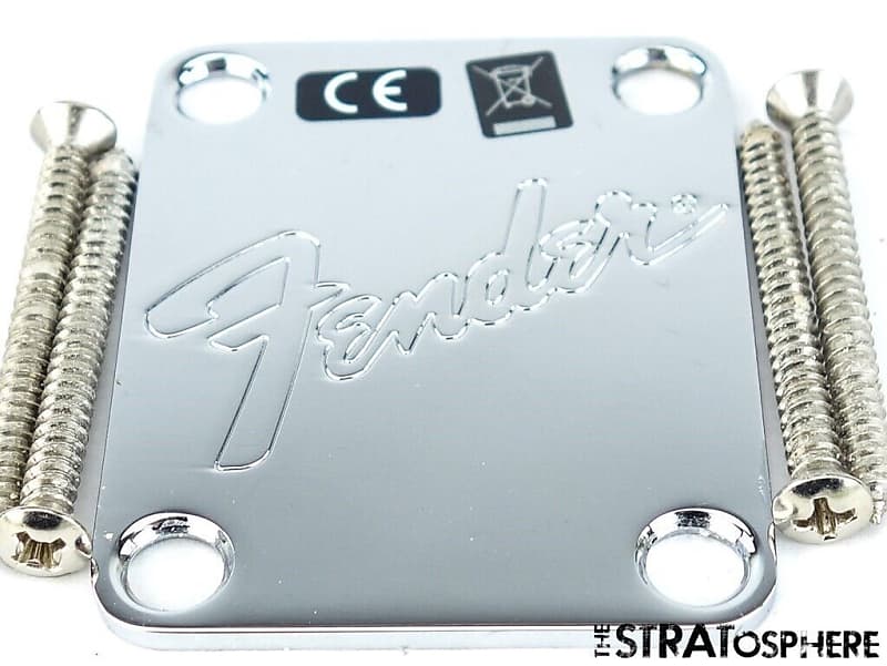 Fender American Performer Telecaster Tele NECK PLATE, Chrome | Reverb