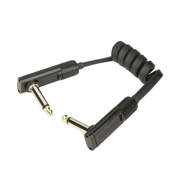 RockBoard Black Coiled Series Flat Patch Cable - 30 CM / 11 | Reverb
