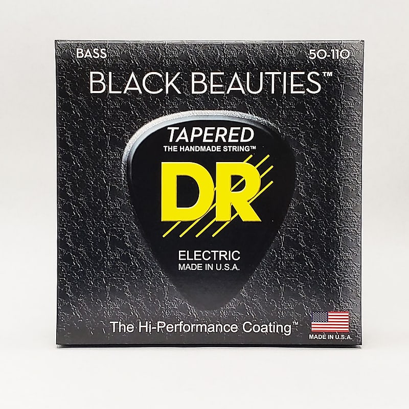 DR Black Beauties Coated Bass Strings, 4-String 50-110 | Reverb