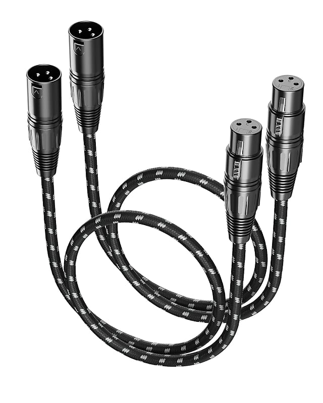 Short XLR Cables, Microphone Cable 2ft Feet 2 Pack, Mic Cord | Reverb