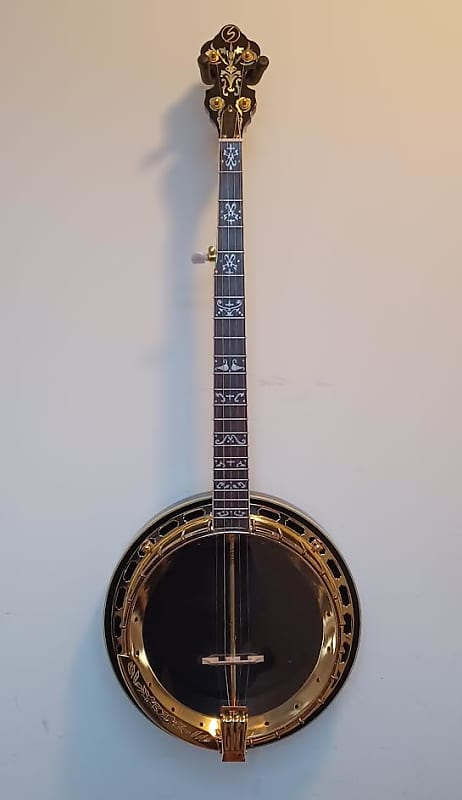 Samick SB-4 Resonator Banjo - Carved Headstock & Heel - | Reverb