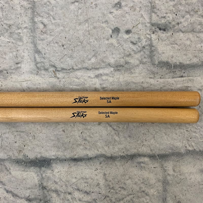 On-Stage Sticks Pair Maple Drumstick 5A Nylon Tip | Reverb