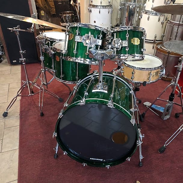 Premier Signia Emerald Green 5-Pc Maple Drum Set 1990's | Reverb