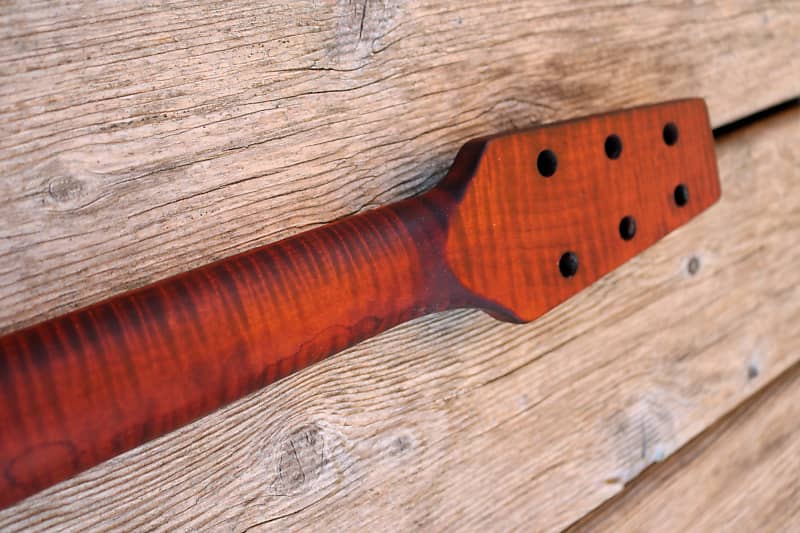 Telecaster snakehead neck, flamed roasted maple, 22 frets, | Reverb