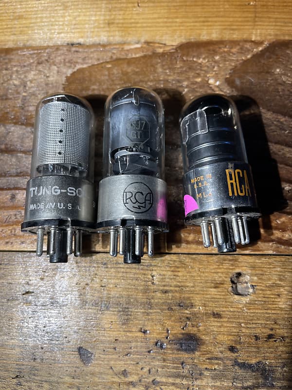 6sj7 tubes. vintage. glass. Rca. Tung Sol. | Reverb